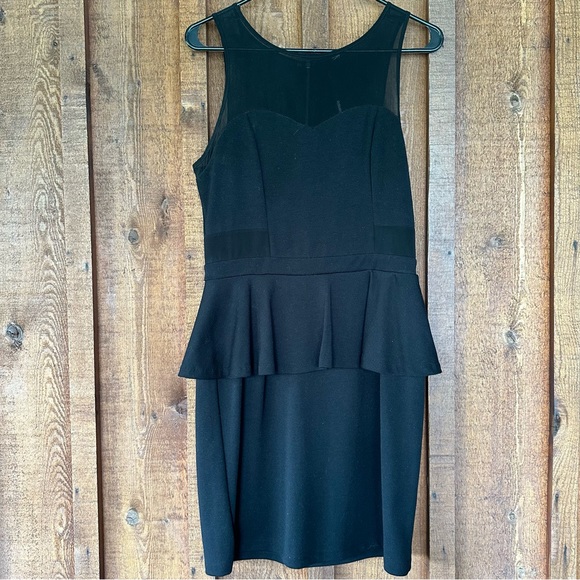 Kensie | Dresses | Little Black Dress Form Fitting Sheer Bodice ...